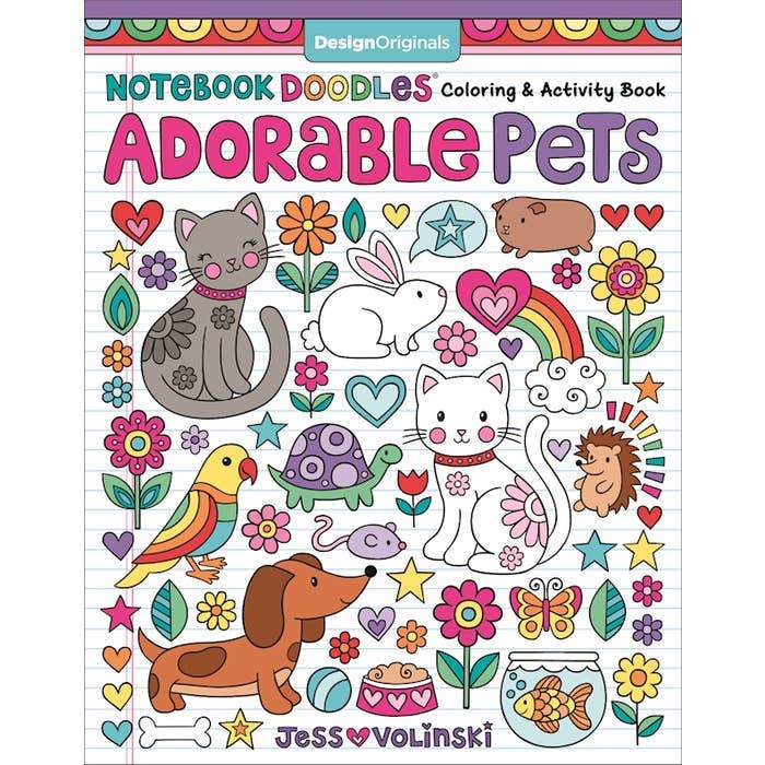 Coloring Book - Notebook Doodles Adorable Pets – Buddies Toys