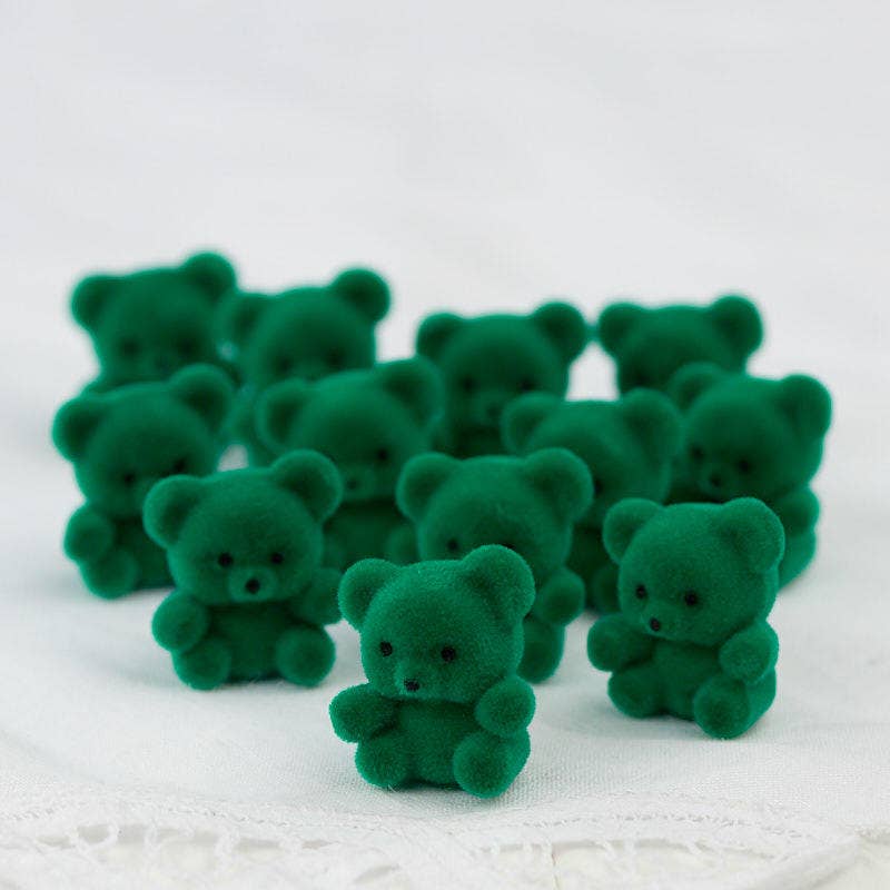 Mini Flocked Animals - Teddy Bears Green – Buddies Toys
